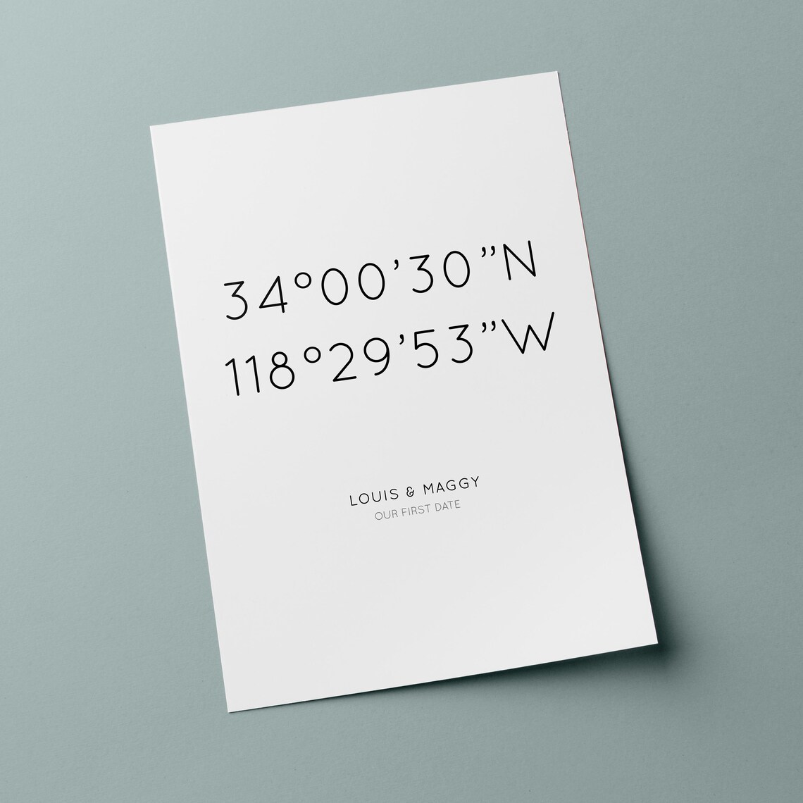 Minimalist Coordinates Print Custom GPS Coordinates Location - Etsy