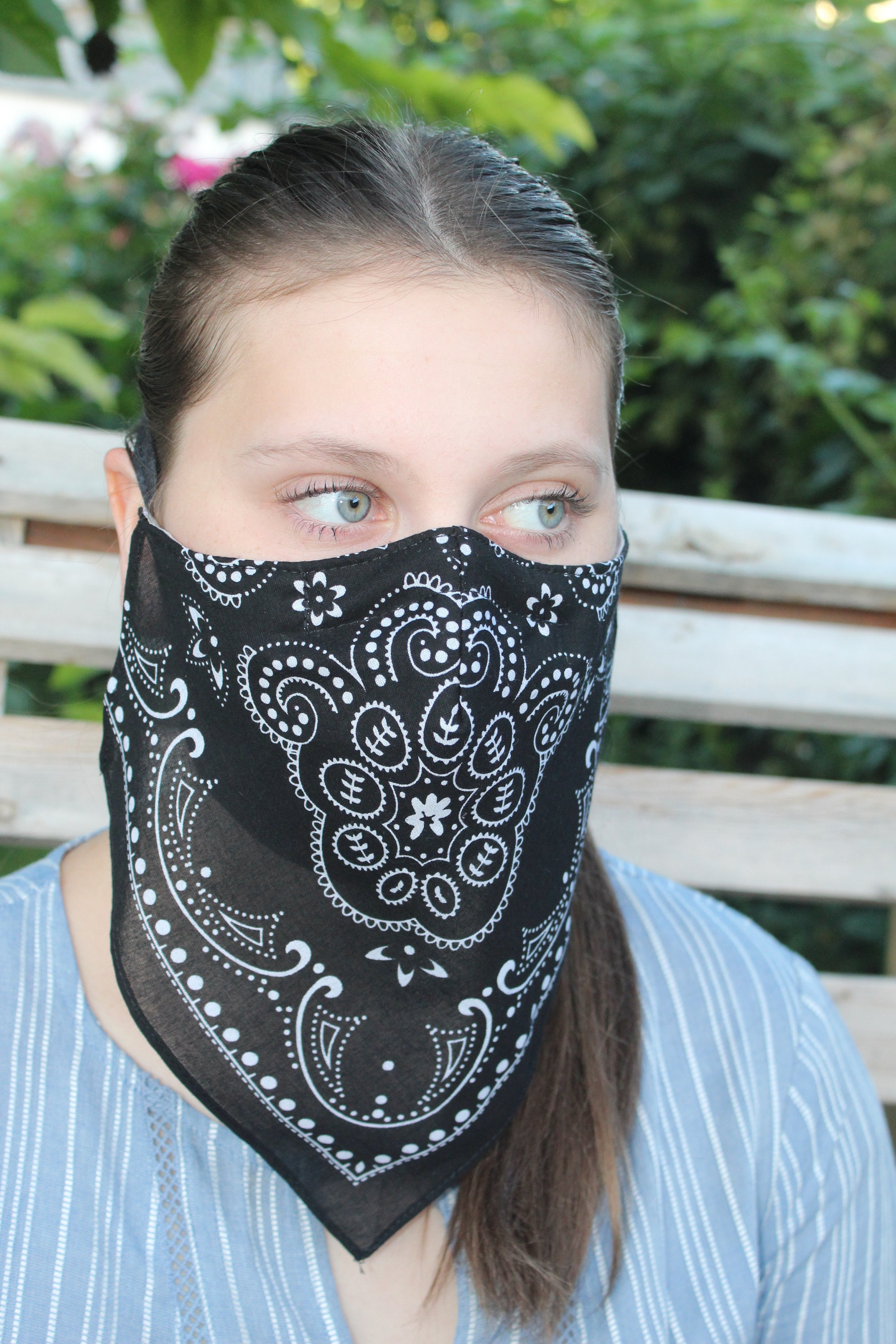 Style 3. Bold colors. Unisex bandana face mask with filter | Etsy