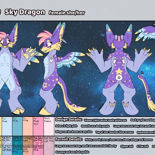 Reference Sheet Furry / Anthro / Fursona/ Custom Character | Etsy