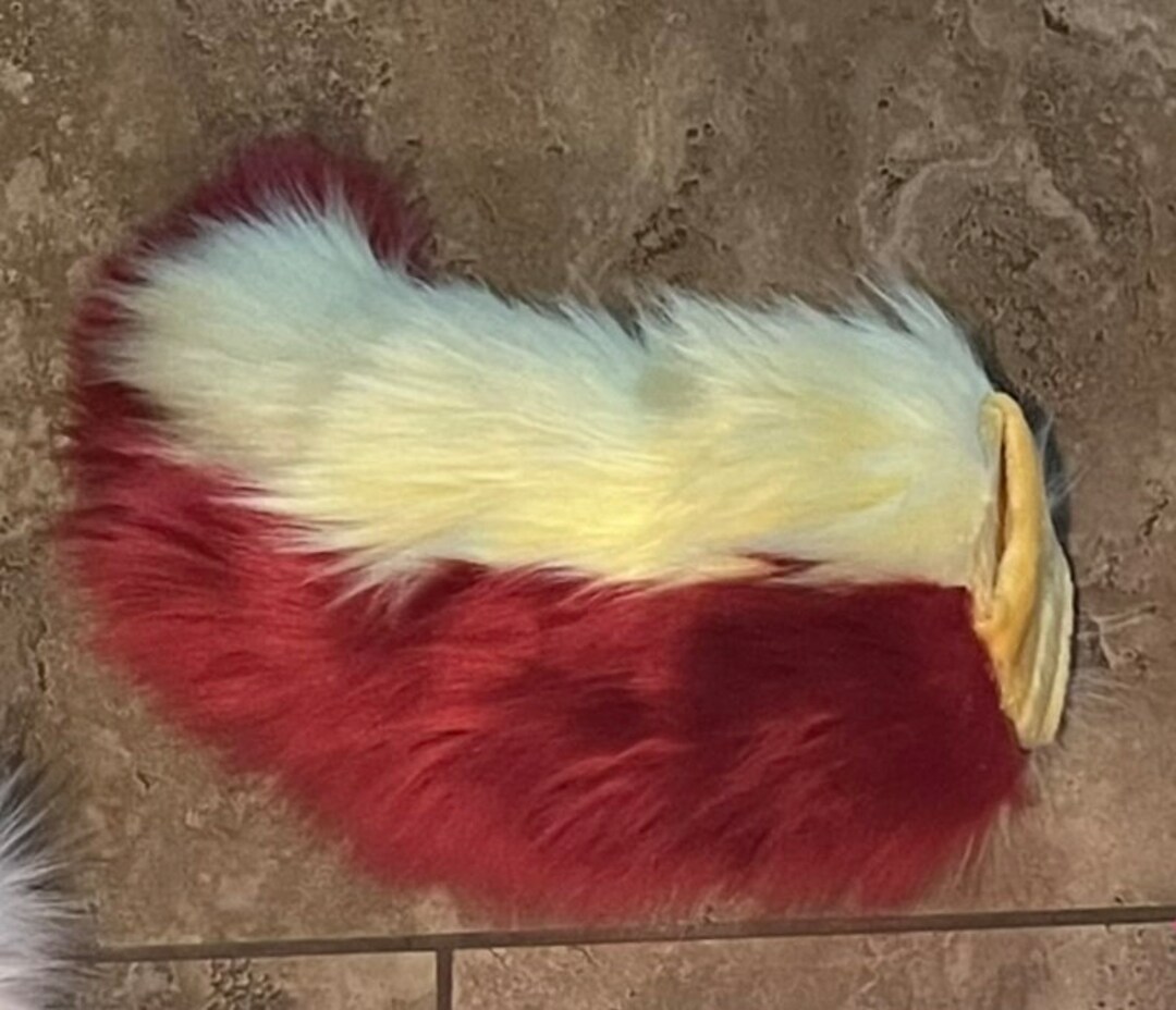 Red and Yellow Nub Fursuit Tail - Etsy