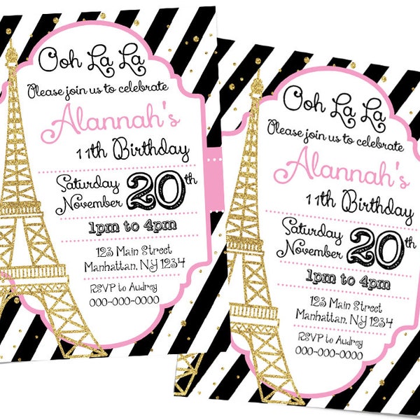 Paris Invitation - Etsy