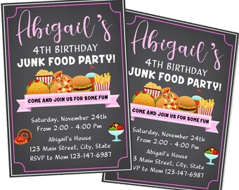 Food Birthday Party Invitation | Etsy