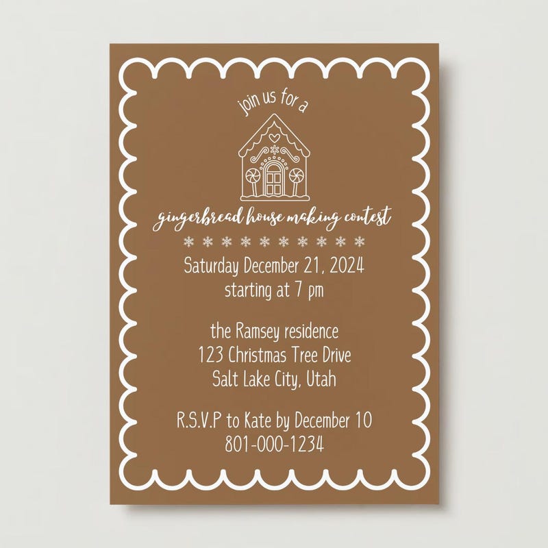 Gingerbread Invite - Etsy
