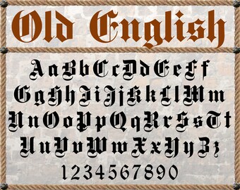 Old english script | Etsy