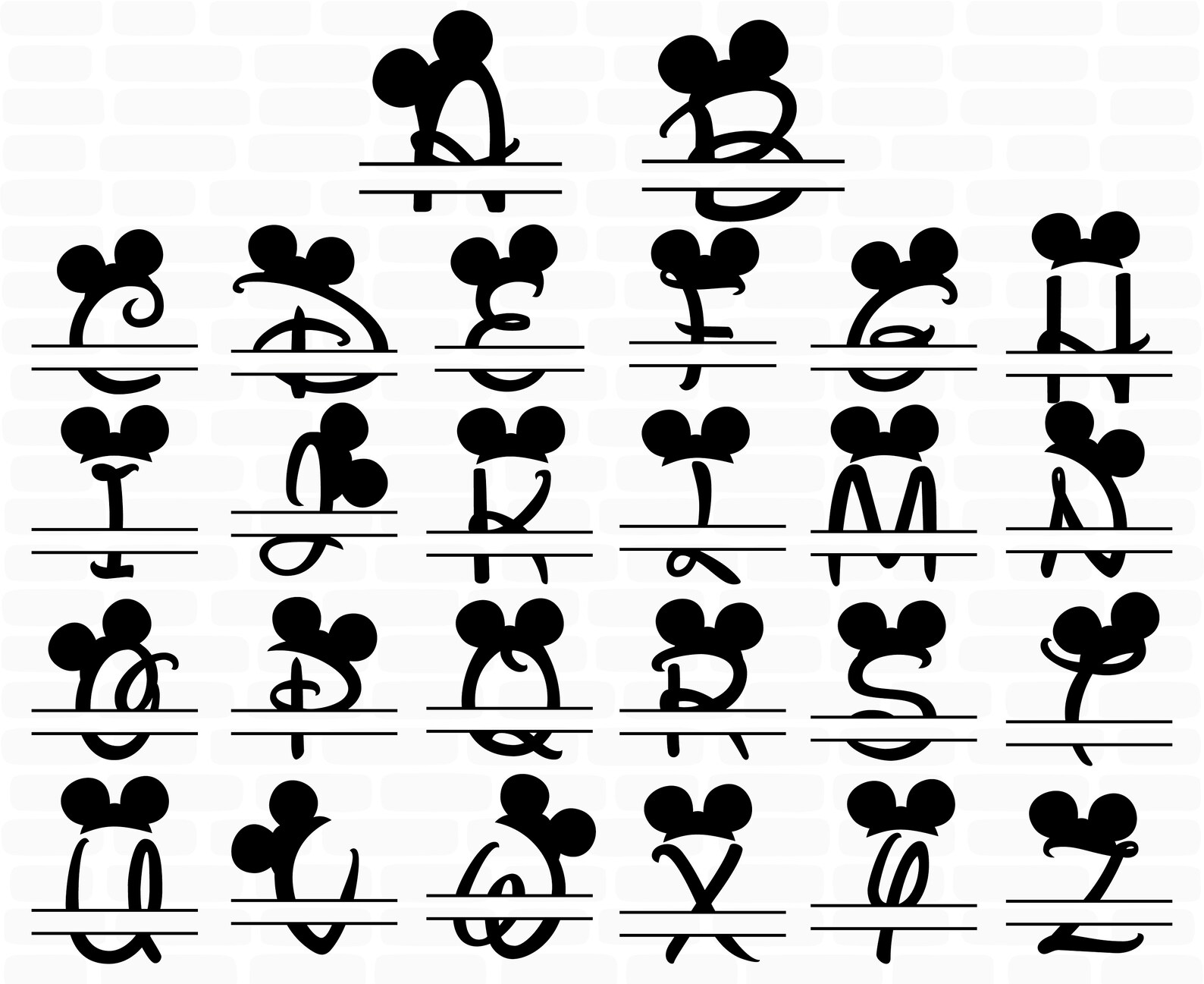 Kids monogram svg Split monogram svg Monogram svg with last | Etsy