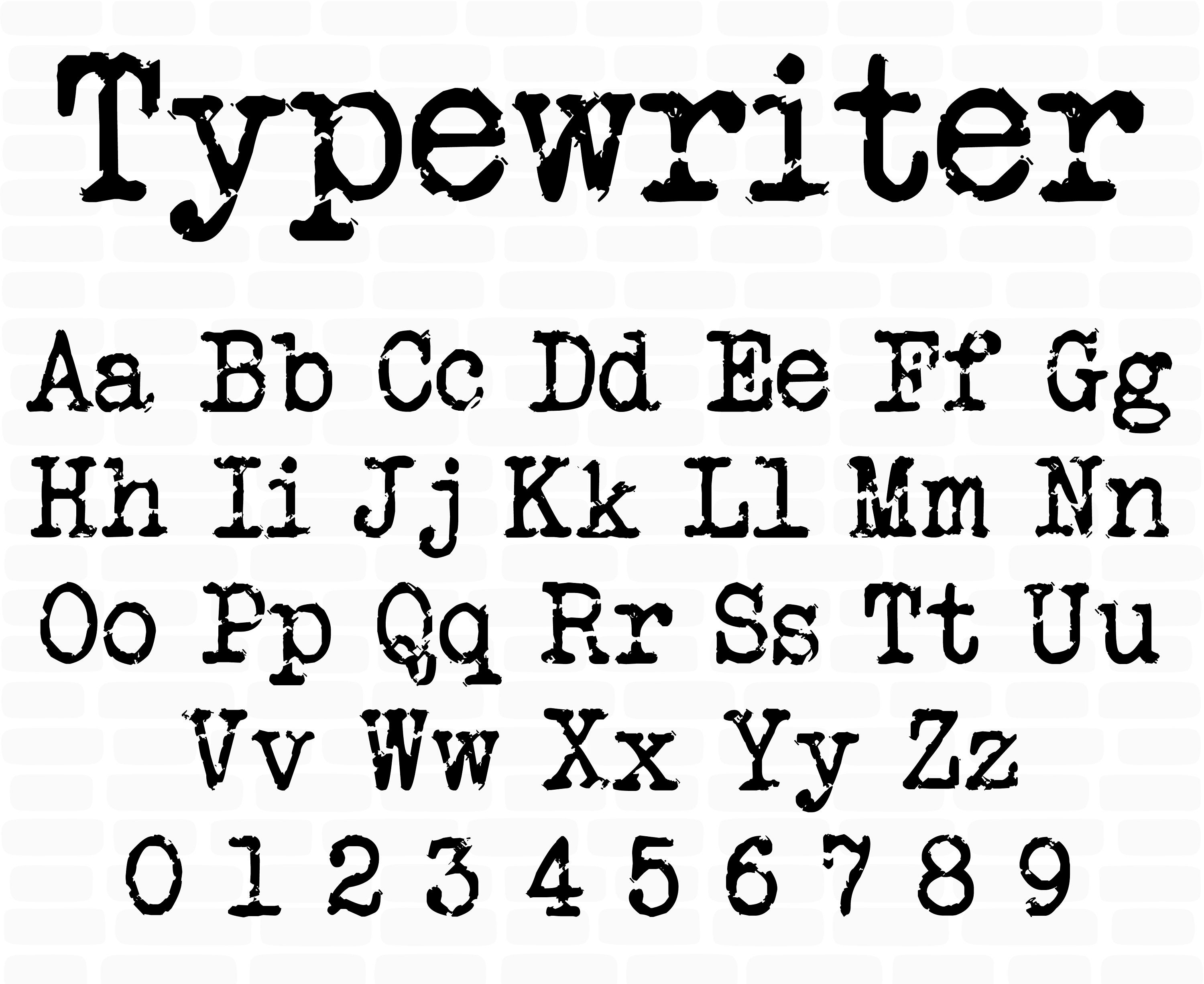 TYPEWRITER Svg Letters Vintage Typewriter Logo Design Etsy