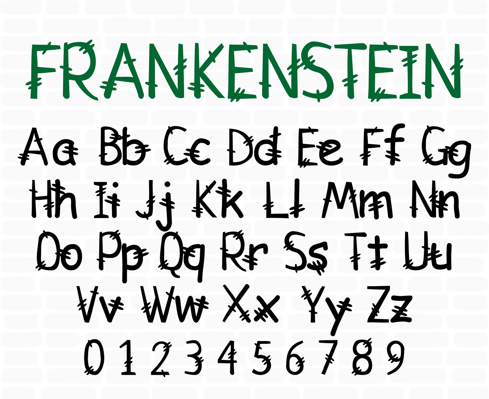 Frankenstein Font Frankenstein Alphabet Letters Frankenstein | Etsy