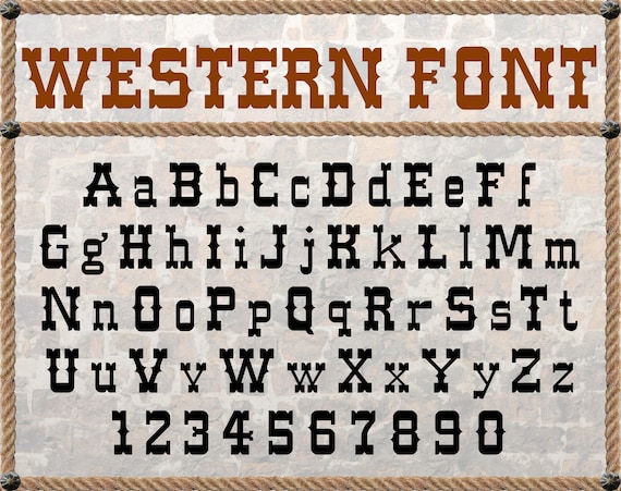 Western font svg Western alphabet Saloon font Cowboy monogram | Etsy
