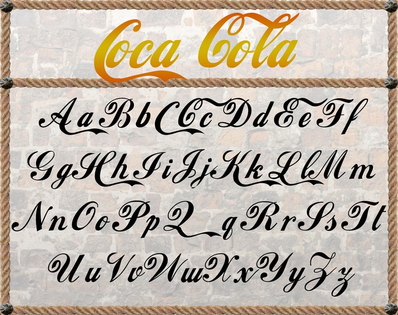 Coca Cola alphabet letters svg Coca Cola clipart alphabet ttf | Etsy