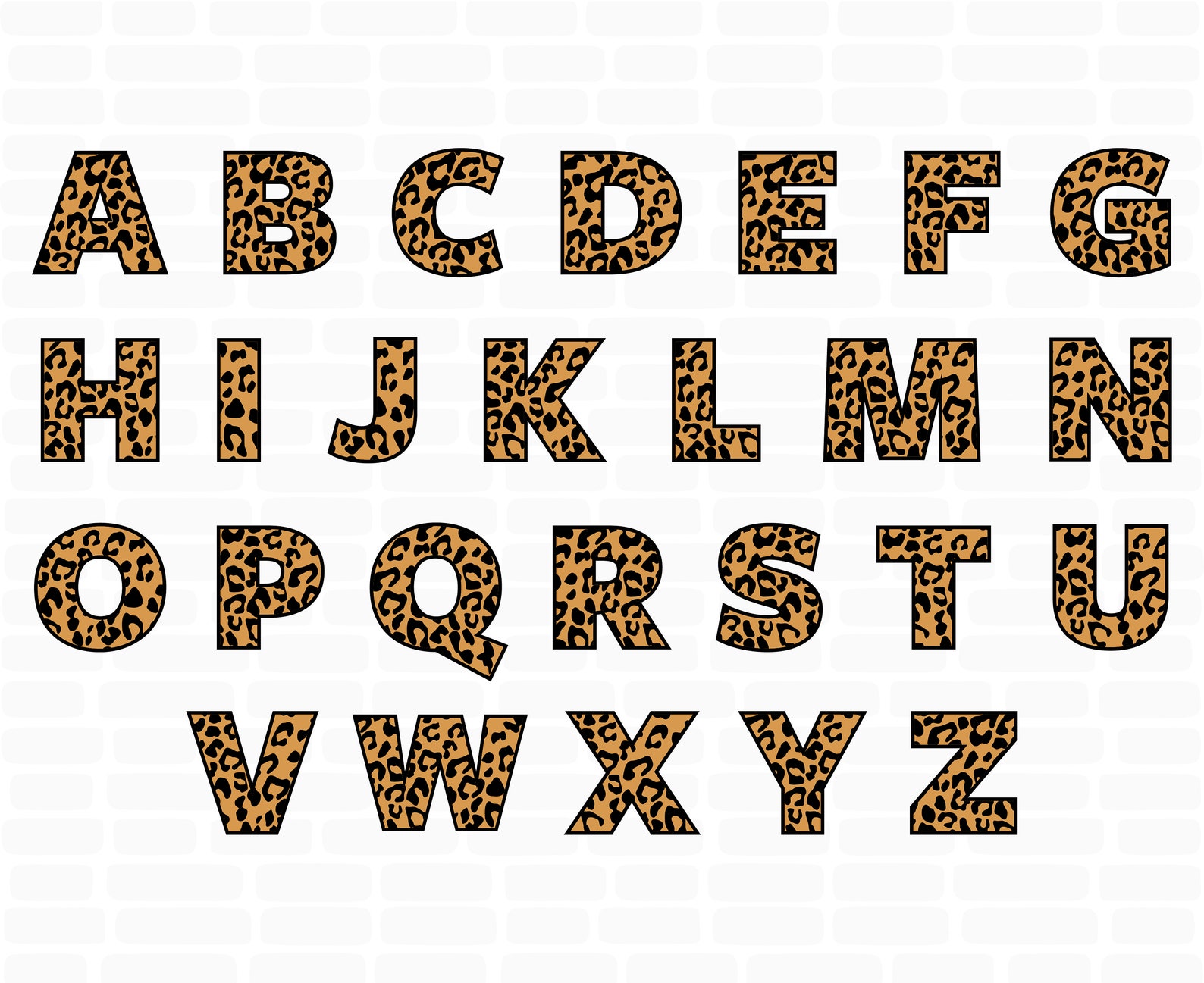 Leopard Font Leopard Print Svg Letters Leopard Svg Shirt | Etsy UK