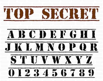 Stencil Army Font | Etsy