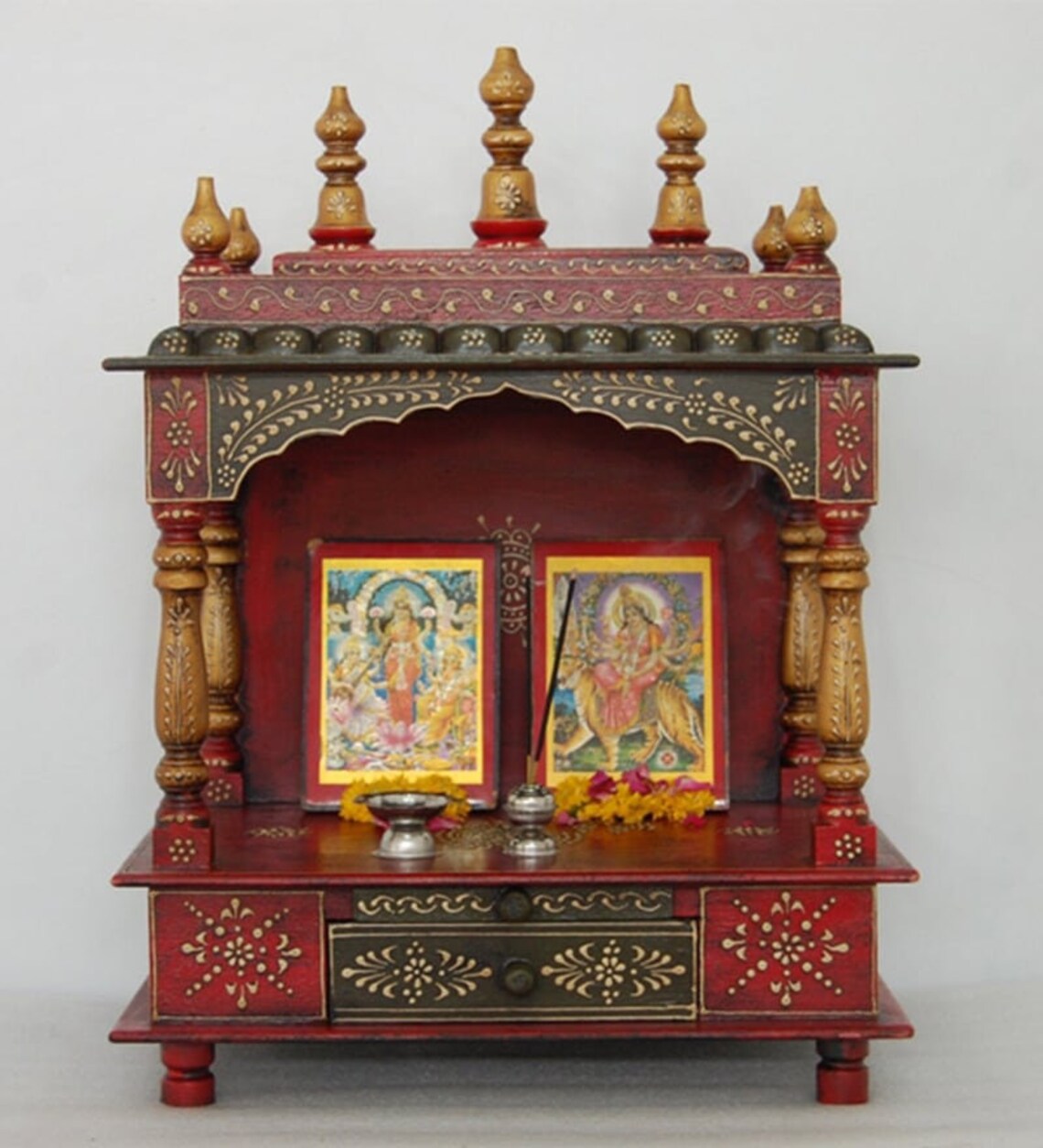 Decorative Hand Painted Pooja Hindu Temple 15x9x10 inches - Etsy