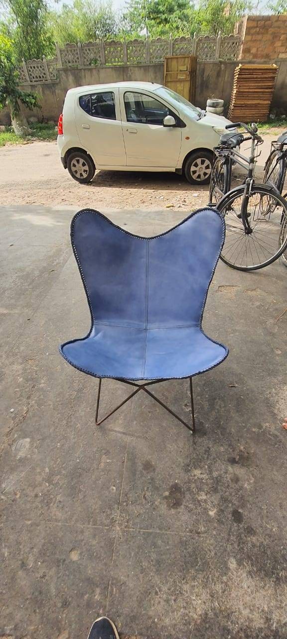 Red and Blue Butterfly Chair Canvas Leather Mixture Seat - Etsy