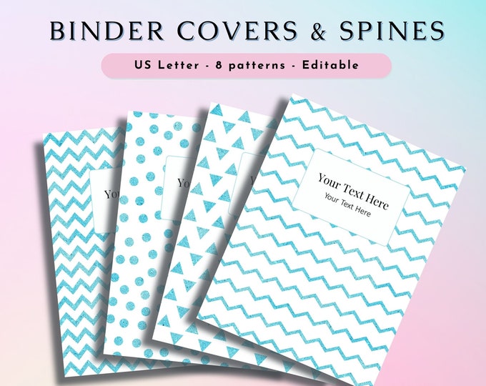 10 Editable Duck Pattern Binder Covers, Includes 1, 1.5, 2" Spines ...