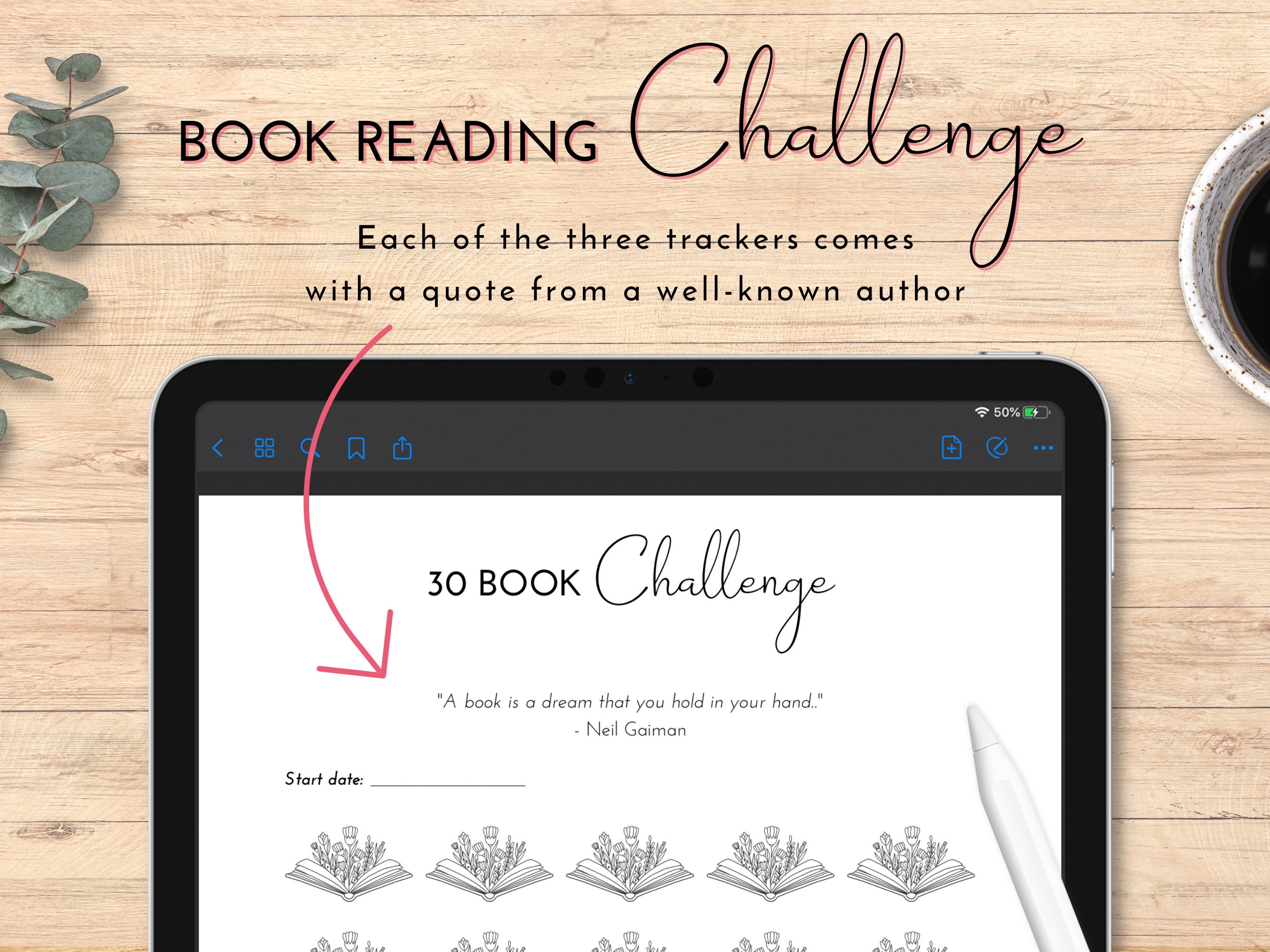 Book Reading Challenge, Printable Reading Challenge, Book Tracker, Book ...