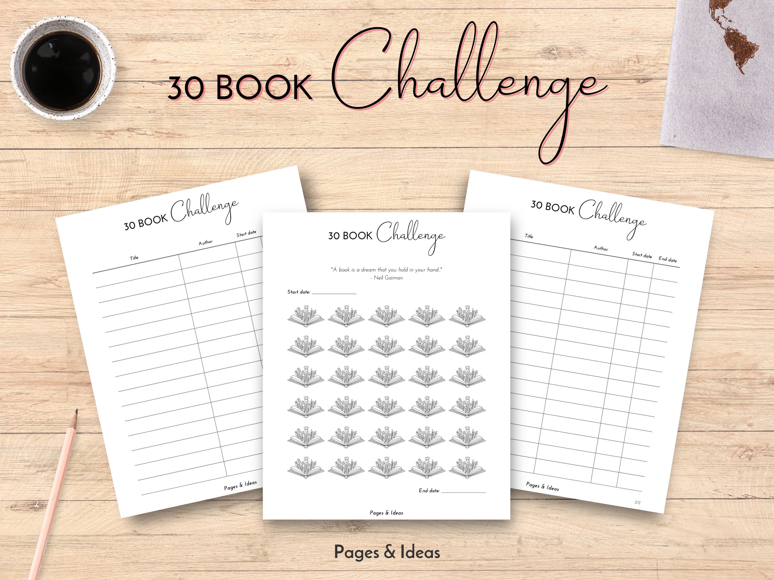 Book Reading Challenge, Printable Reading Challenge, Book Tracker, Book ...