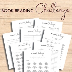 Book Reading Challenge, Printable Reading Challenge, Book Tracker, Book ...