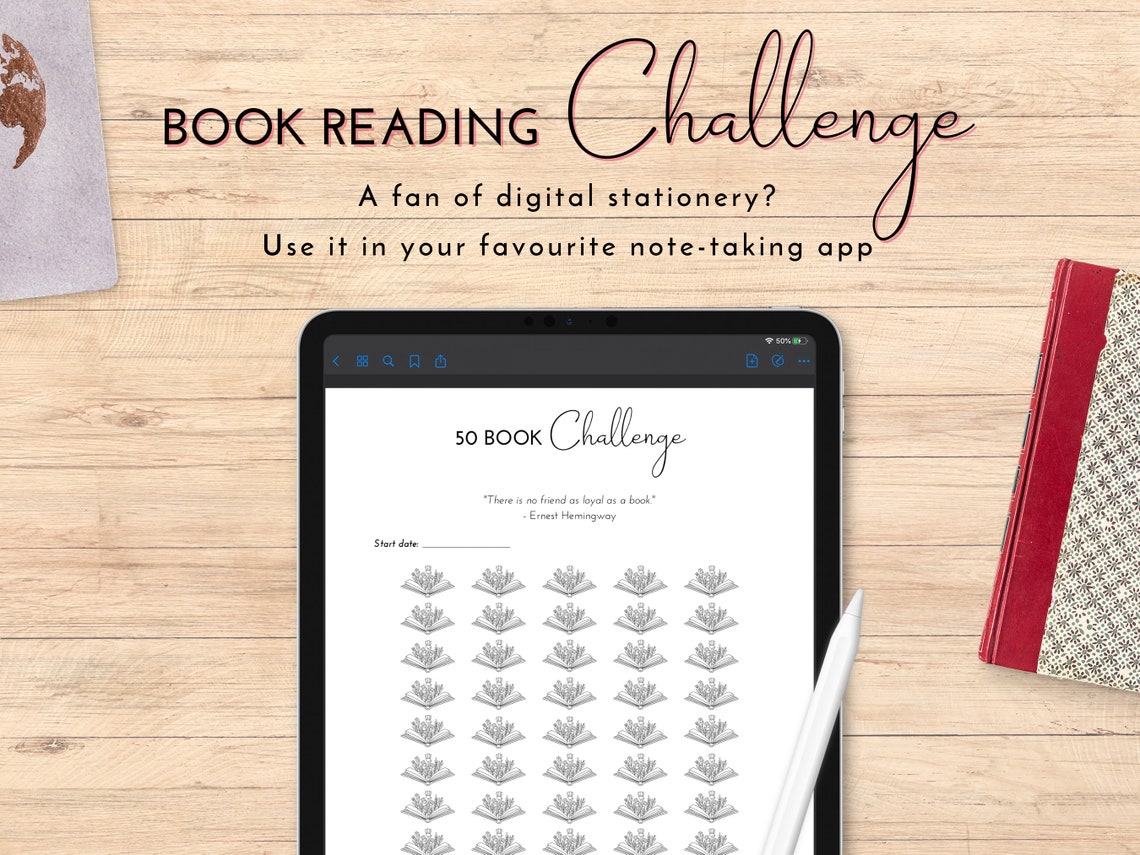 Book Reading Challenge, Printable Reading Challenge, Book Tracker, Book ...