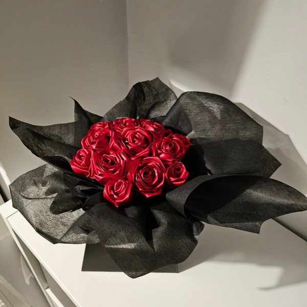 Ribbon Rose Bouquet - Etsy