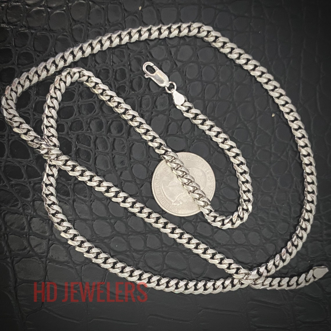Solid 925 Sterling Silver Miami Cuban Link Chain - Etsy Canada