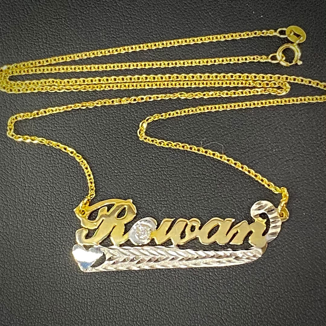 Custom Made Solid 14K Gold Name Plate - Etsy
