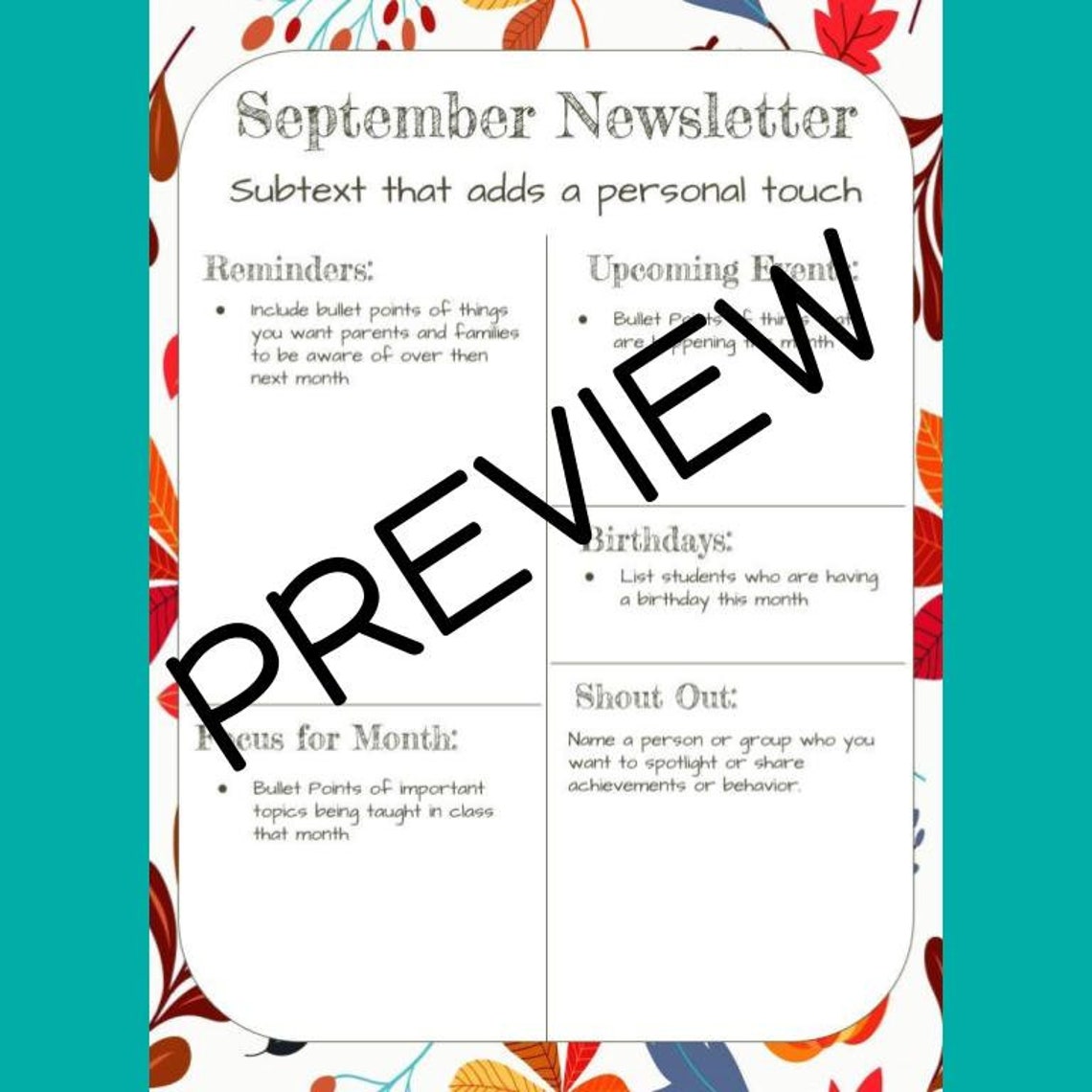 Newsletter Editable Templates - Etsy