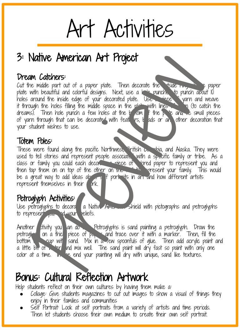 Thematic Unit: Cultures Around the World **home-based Learning ...