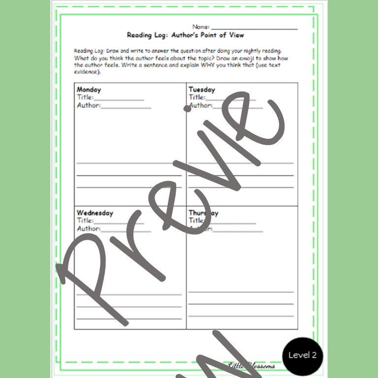 14 Reading Logs: Comprehension & Skill Based - Etsy