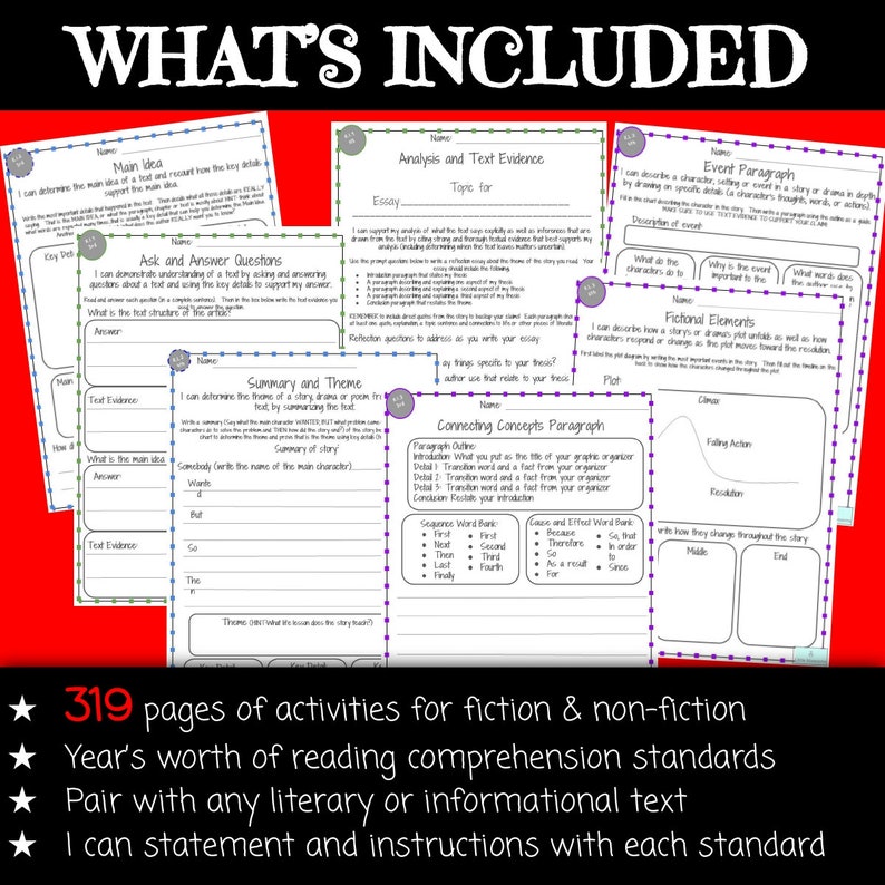 Standard Based Reading Comprehension for All Grades BUNDLE - Etsy