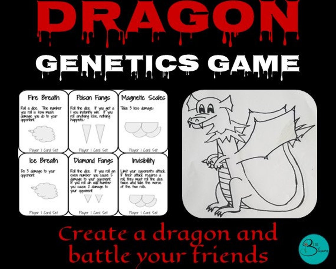 Dragon Genetics Game, Printable Resource for Homeschool, INSTANT ...