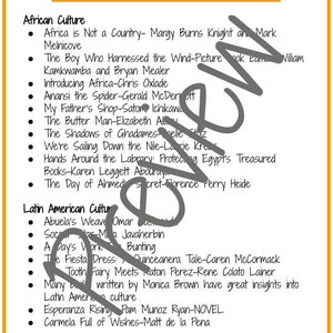 Thematic Unit: Cultures Around the World **home-based Learning ...