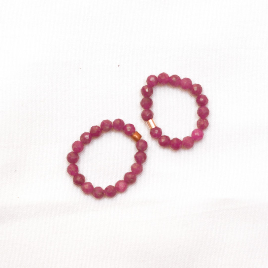 Dainty and Stackable Ruby Stretchy Fidget Ring - Stress and Anxiety ...