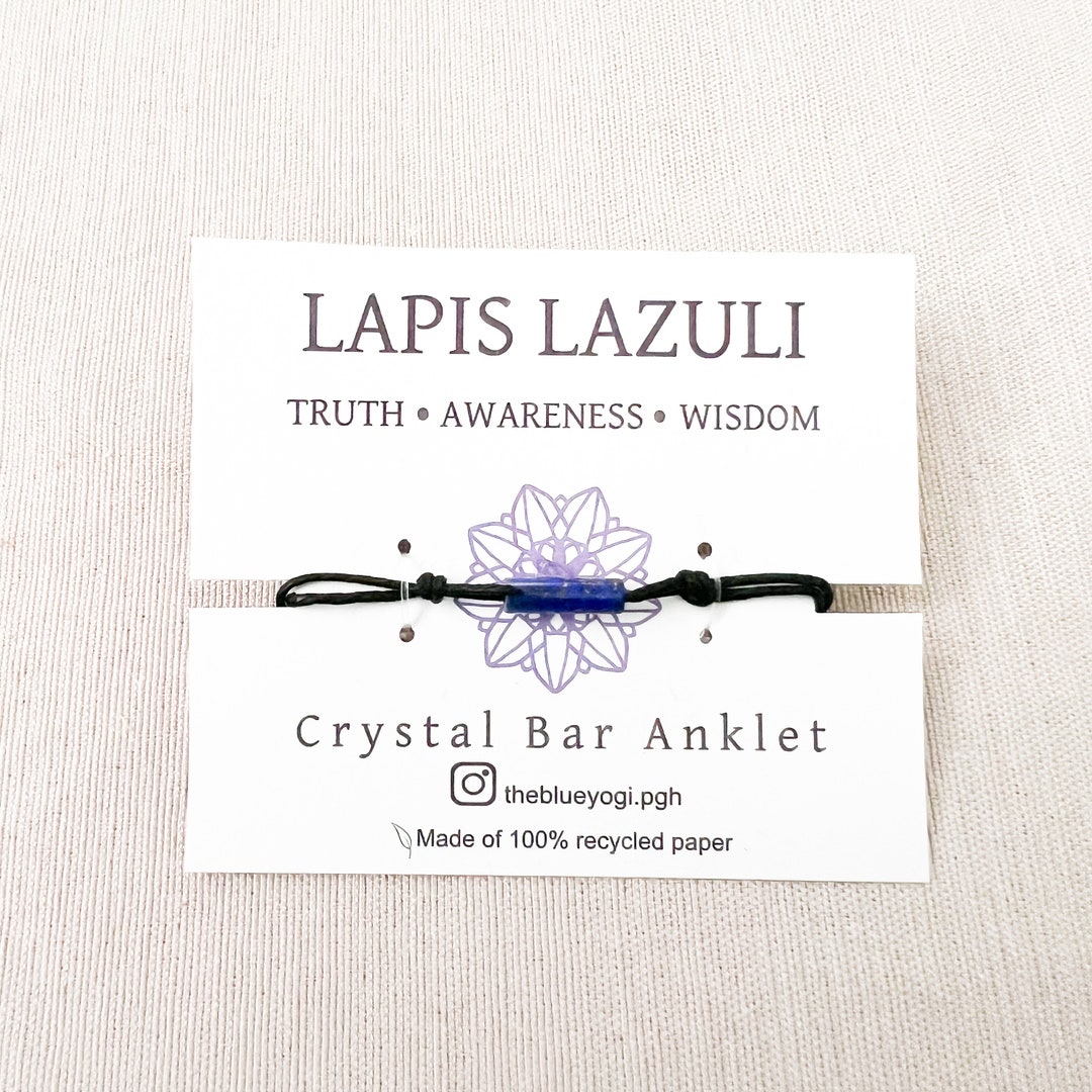 Lapis Lazuli Bar Minimal and Adjustable Anklet - Etsy