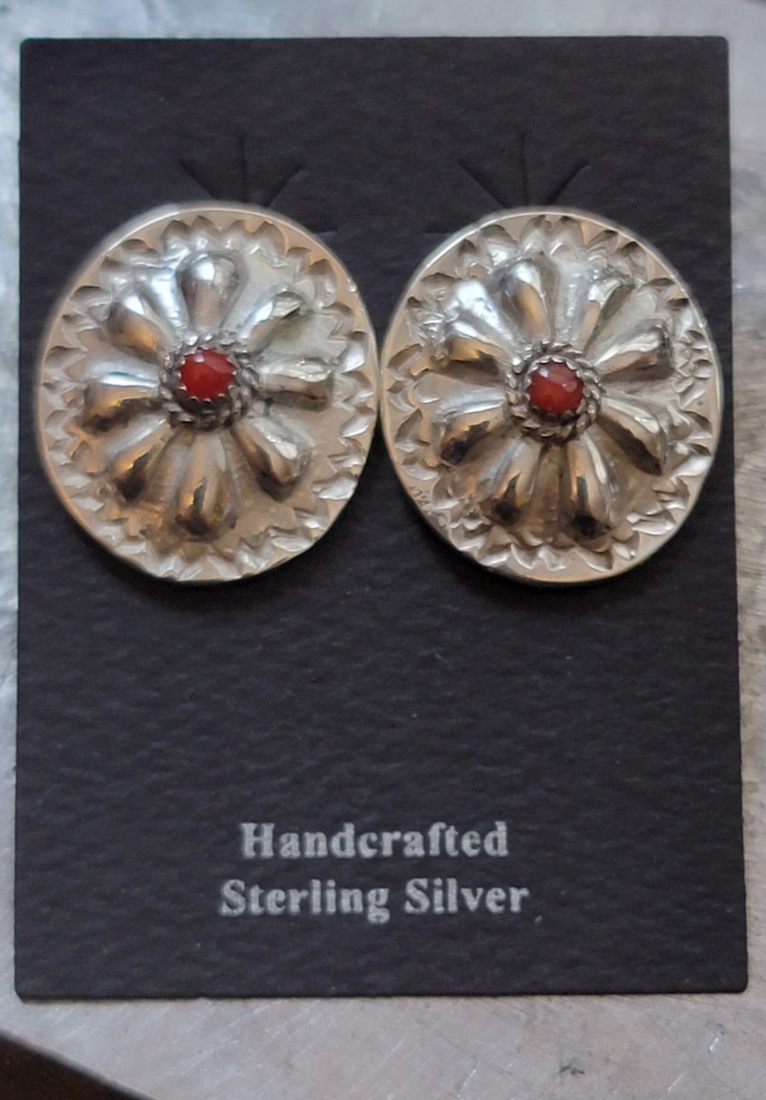 Oval Concho Earrings - Etsy