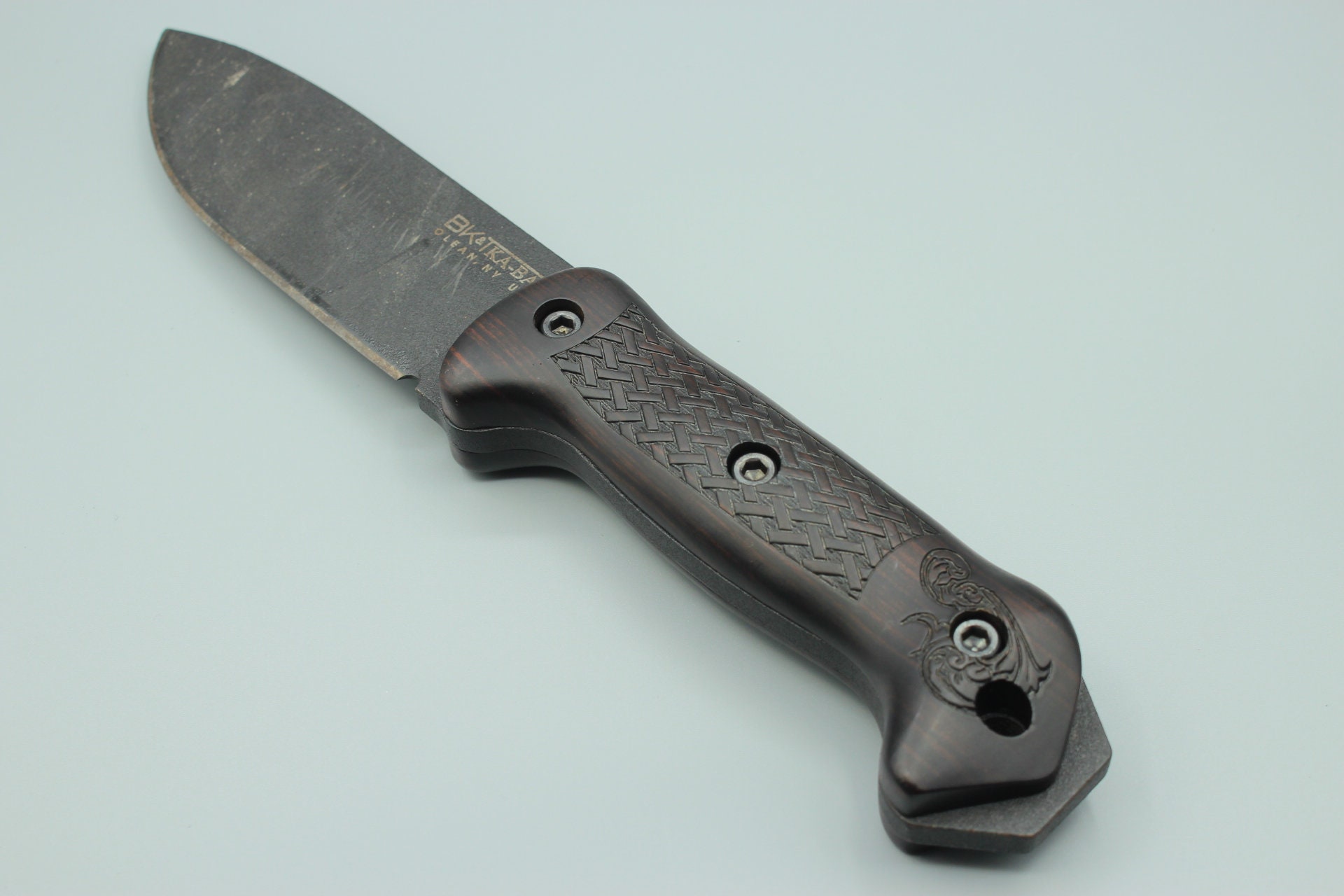 Wood Scales Knives Handle for Becker KA BAR BK2-BK12 BK22 BK 32 Camping ...