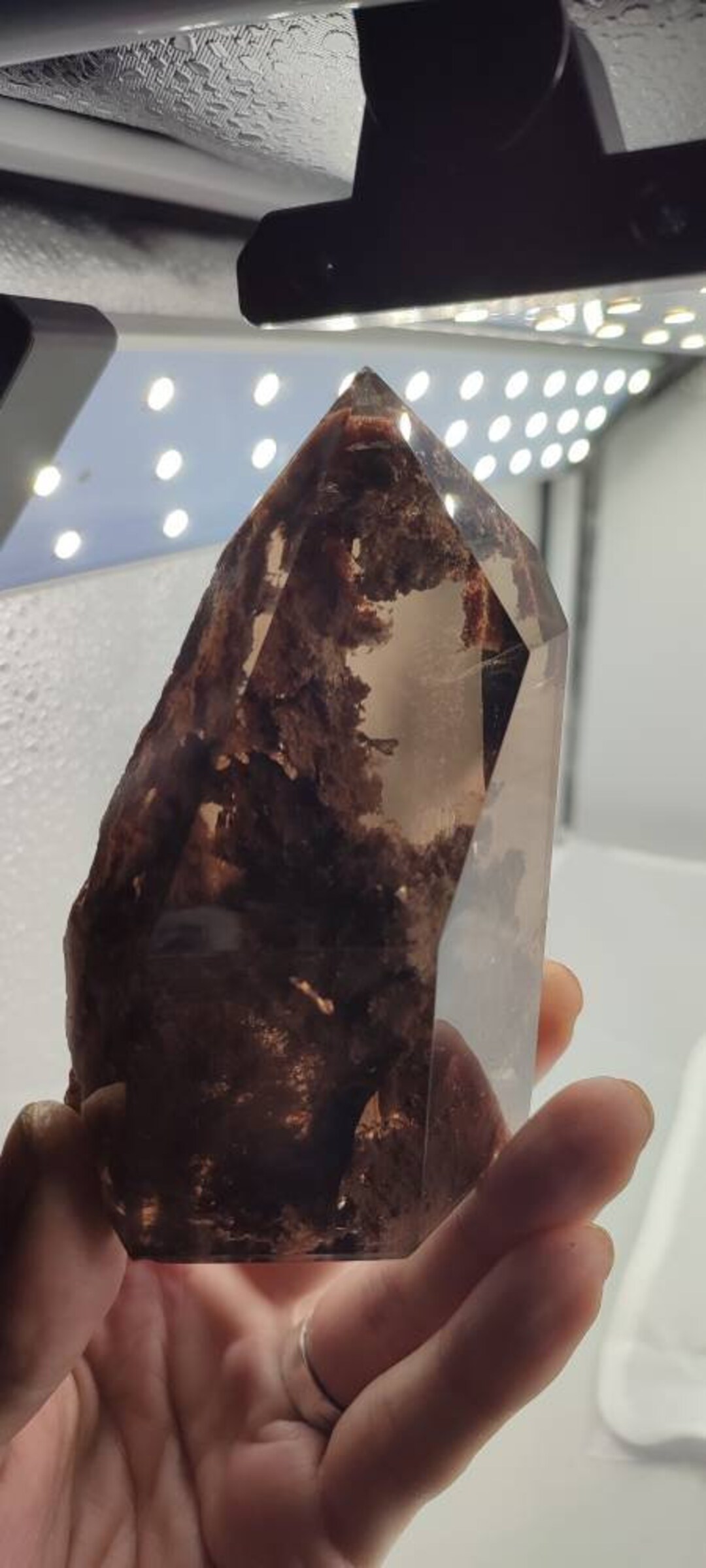 Punta de cuarzo ahumado chamanico, cuarzo maestro, natural garden ...