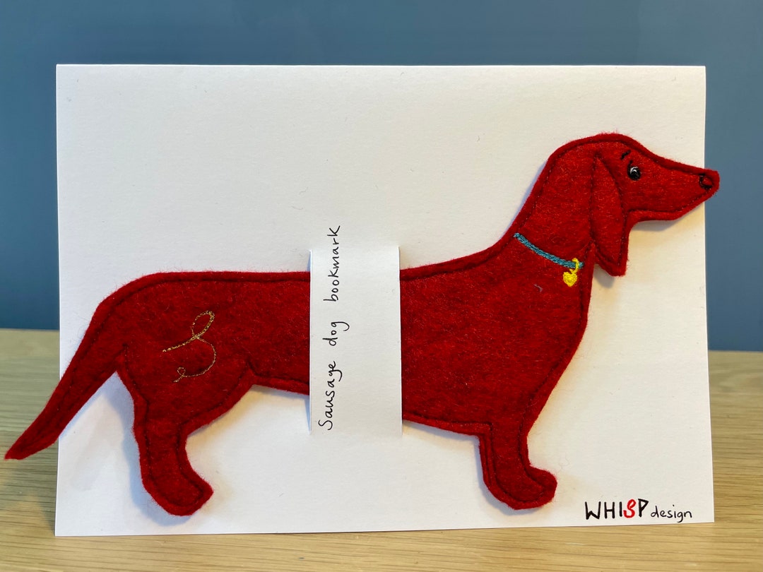 Dachshund Bookmark Sausage Dog Personalised Felt Sausage Dog Bookmark ...
