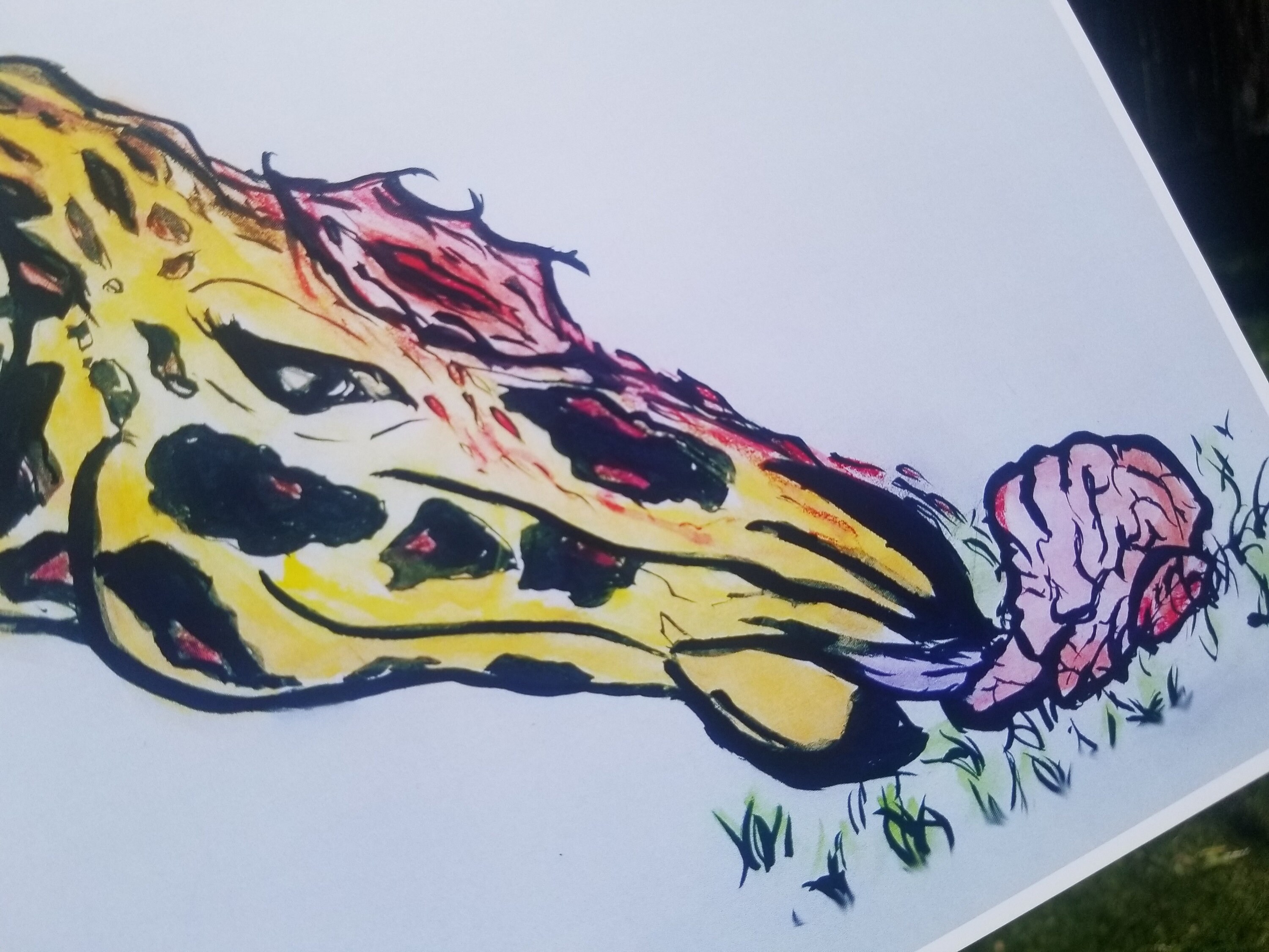 Giraffe mindless Horror Art Print / Creepy Animal Art Print / 8 X 10 ...