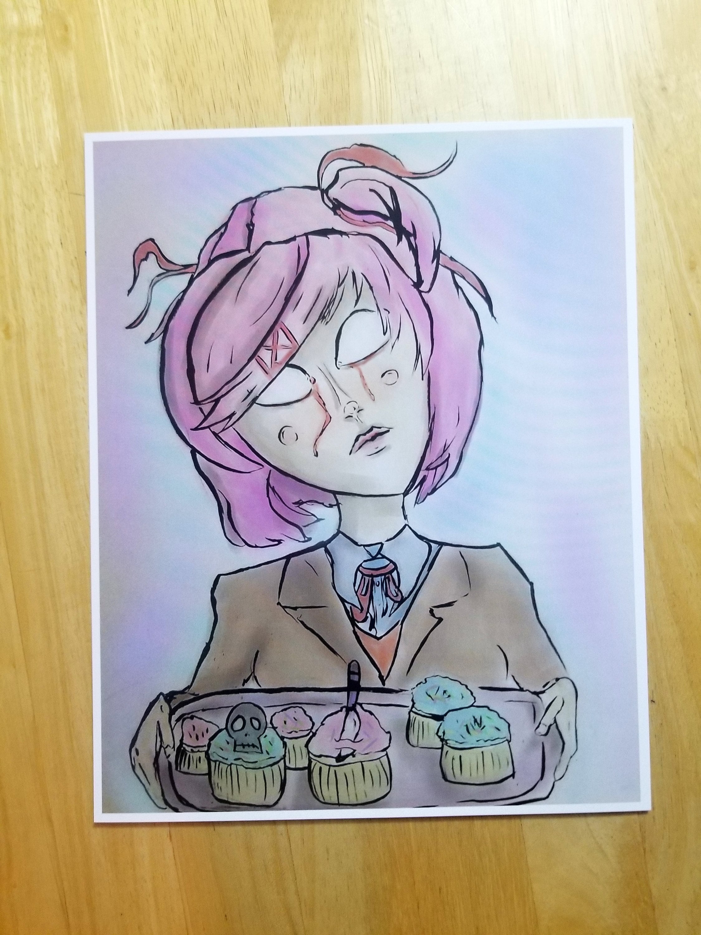 Natsuki Art Print / Doki Doki Literature Club Horror Art Print / 8 X 10 ...