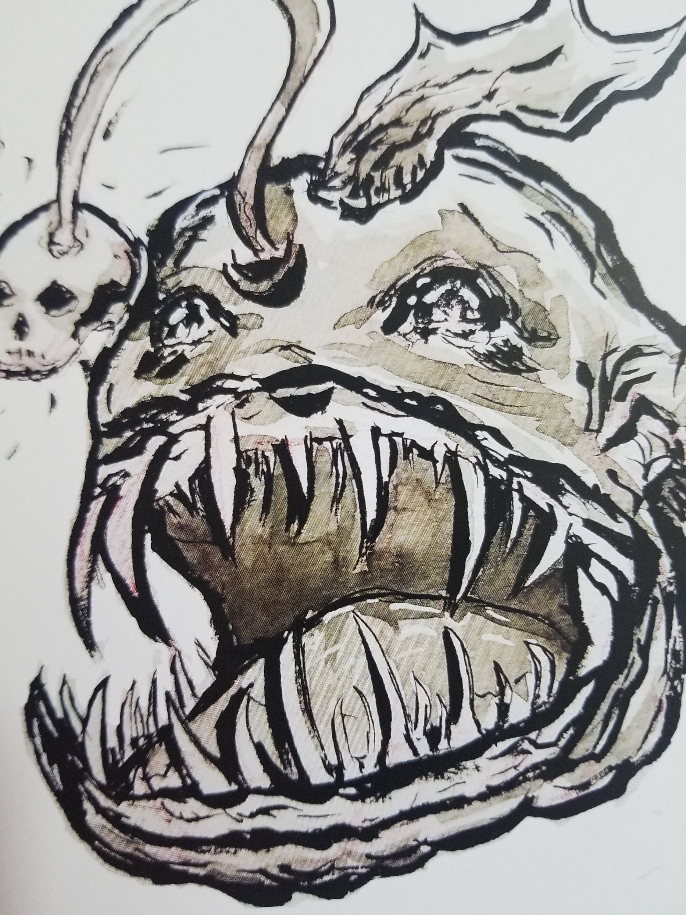 Angler Fish Horror Art Print / Creepy Animal Art Print / 8 X 10 Inches ...