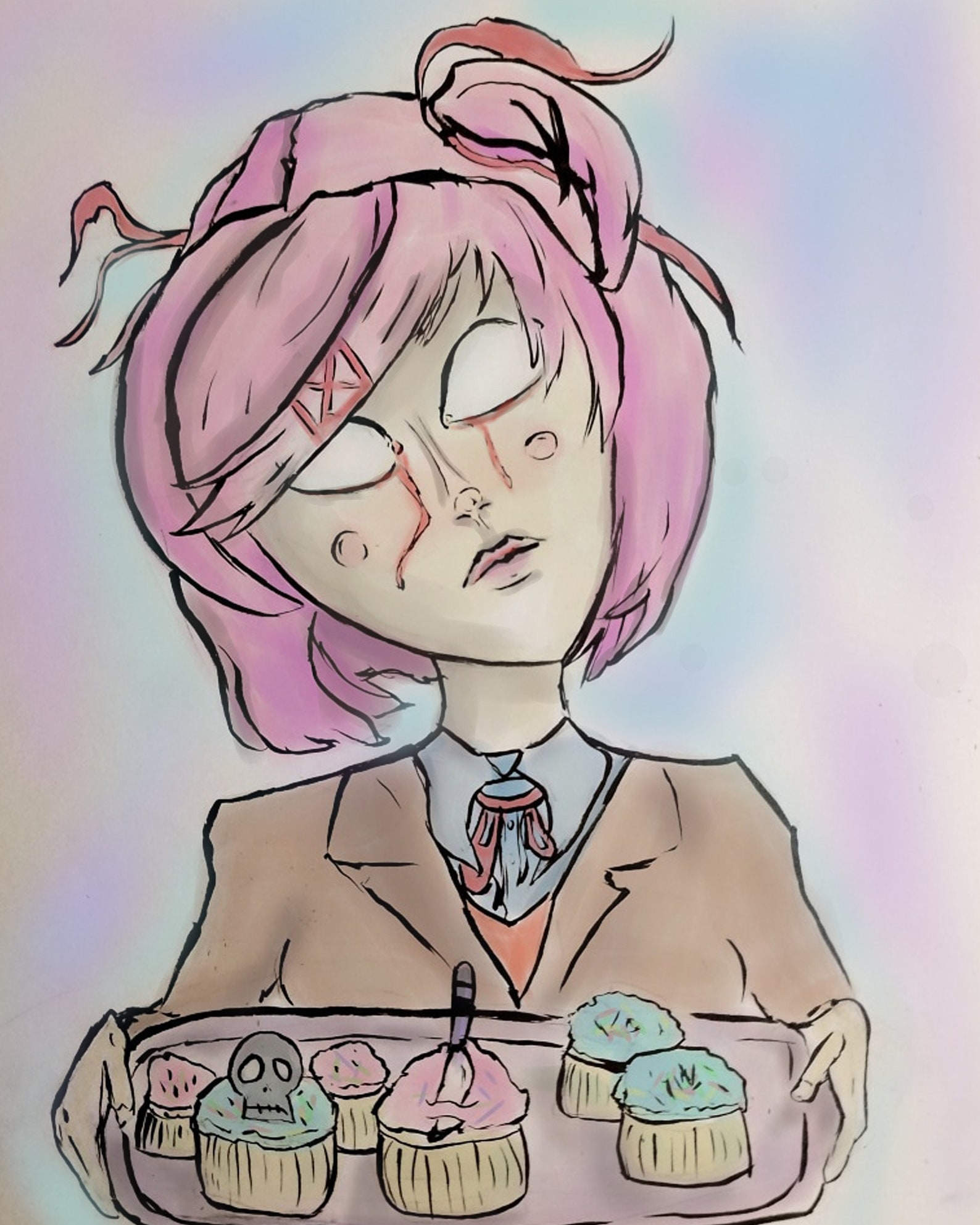 Natsuki Art Print / Doki Doki Literature Club Horror Art Print / 8 X 10 ...