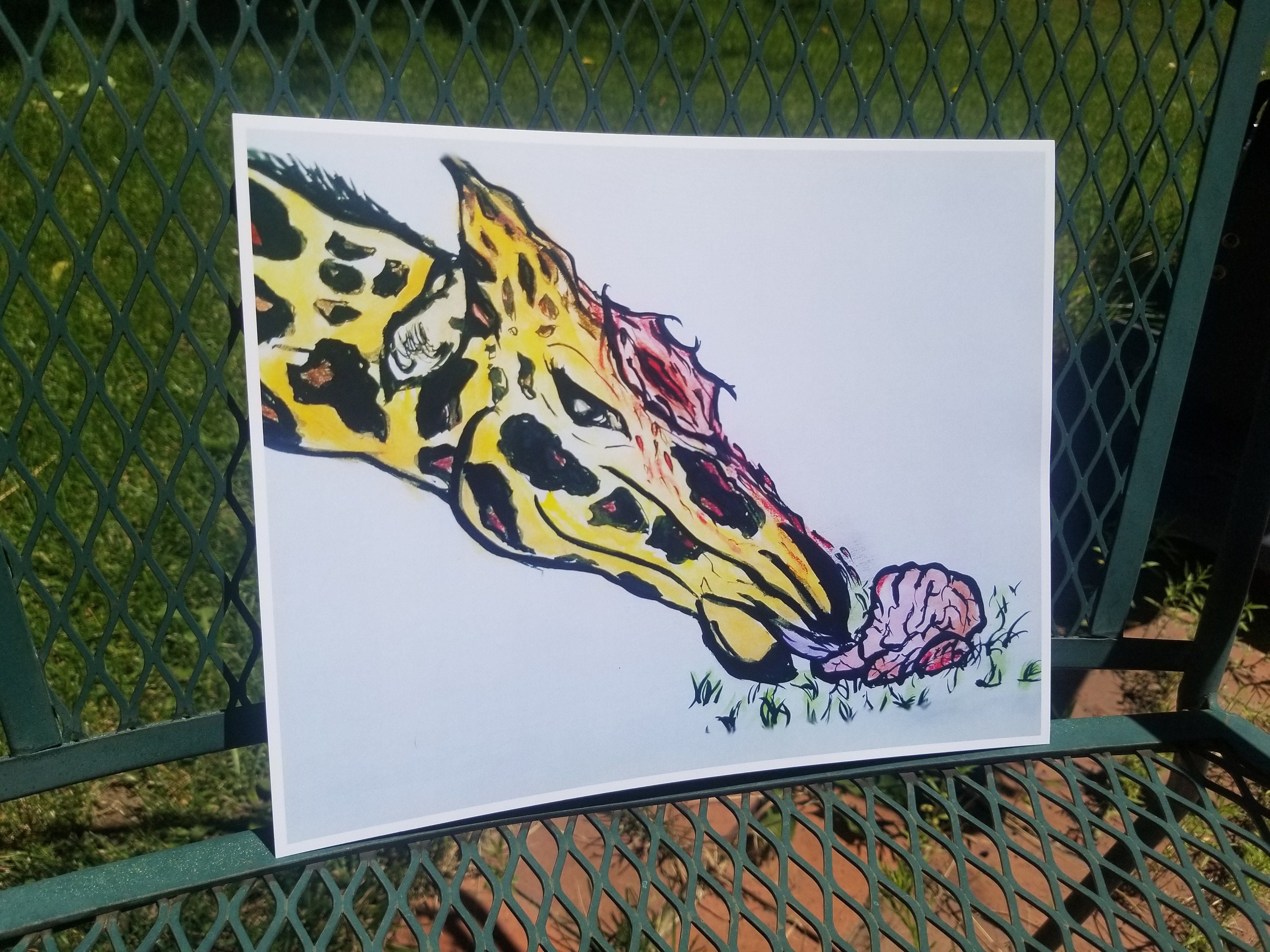 Giraffe mindless Horror Art Print / Creepy Animal Art Print / 8 X 10 ...