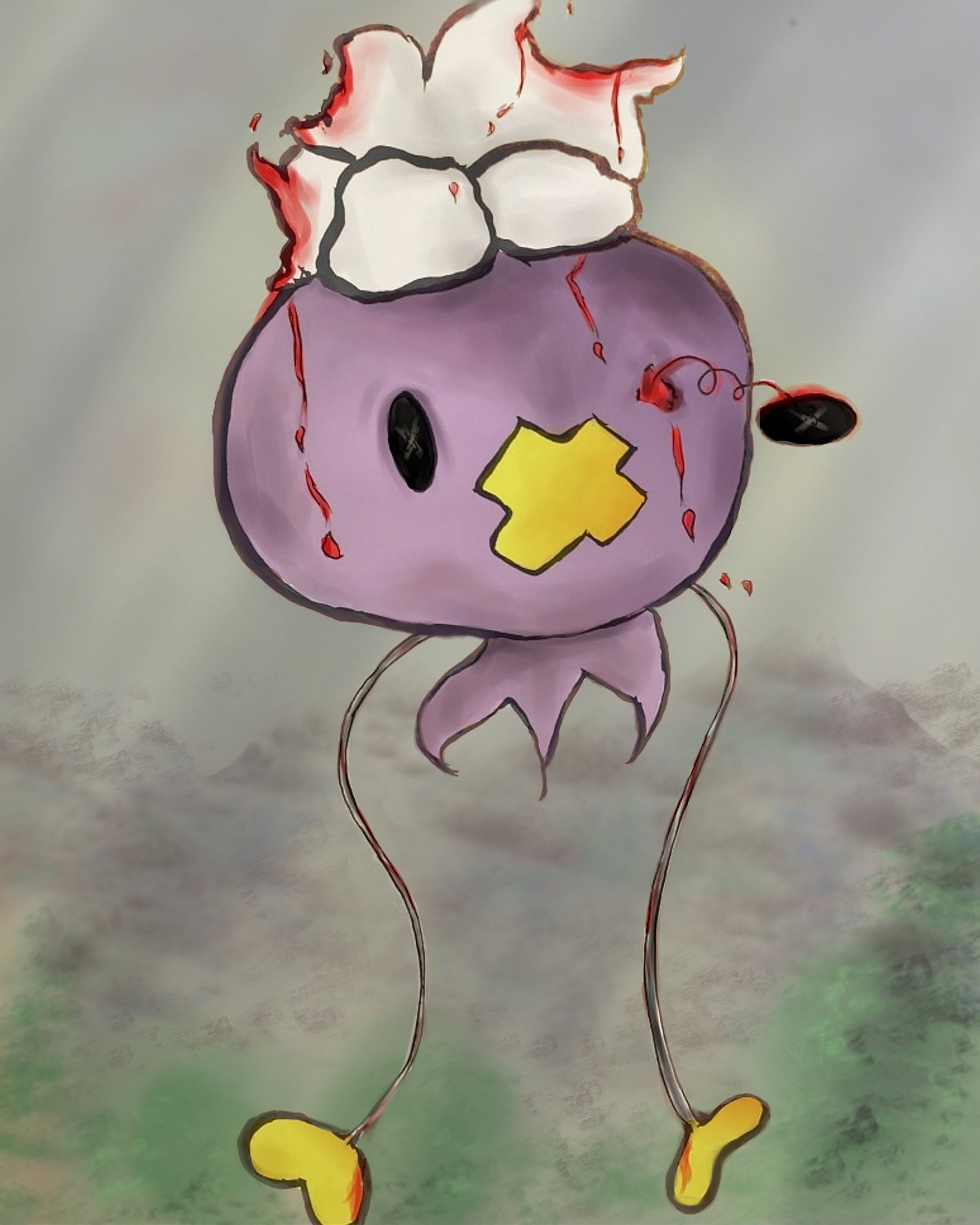 Drifloon injured Horror Art Print / Pokemon Art - Etsy