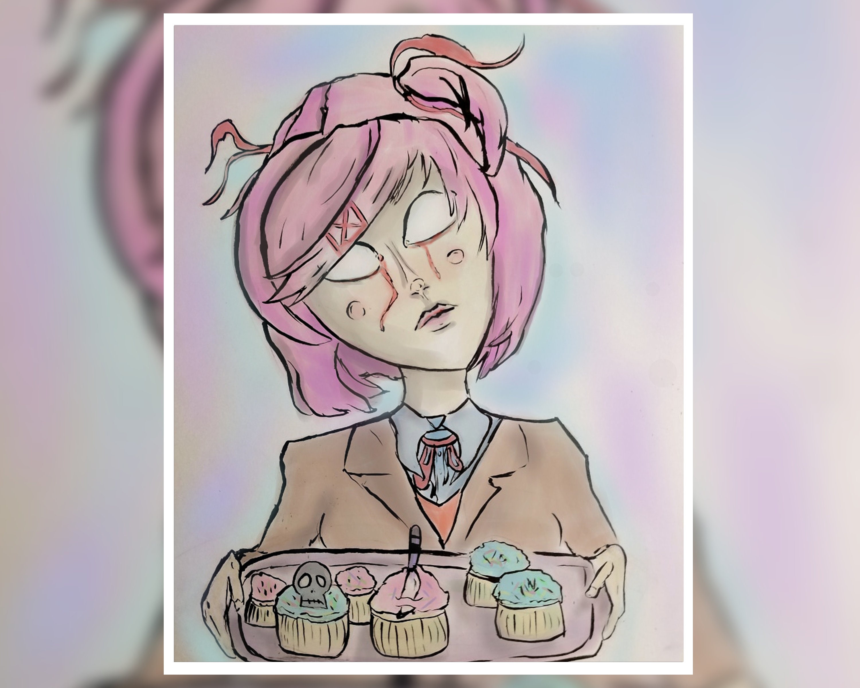 Natsuki Art Print / Doki Doki Literature Club Horror Art Print / 8 X 10 ...