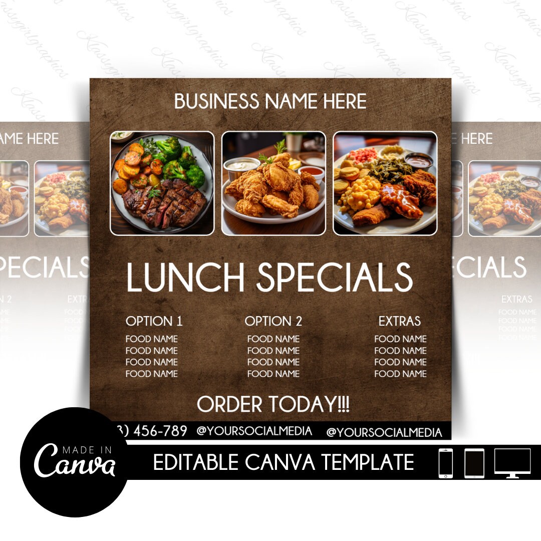 Restaurant Food Flyer Lunch Special Flyer Restaurant Menu Template Food ...