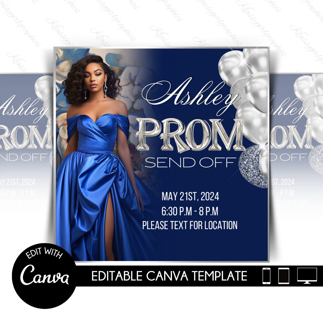 Prom Send off Flyer, Prom Invitation Flyer, Prom Flyer, Prom Sale Flyer ...