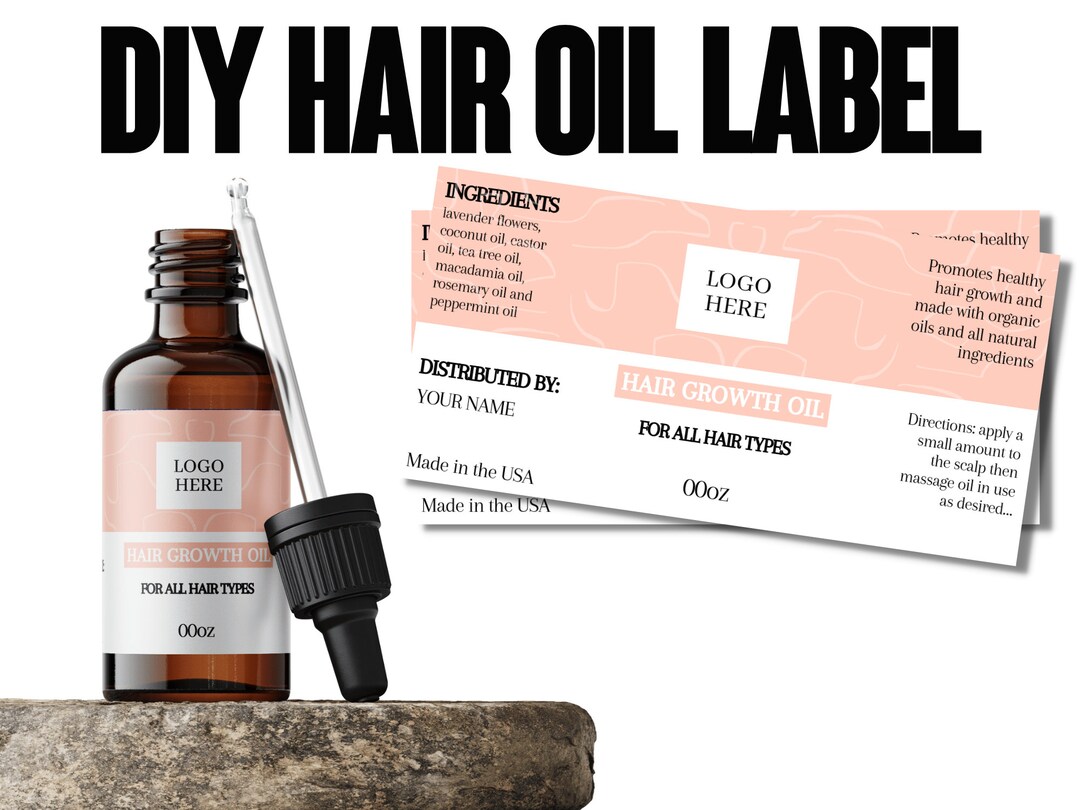 DIY Hair Oil Bottle Label Hair Growth Oil Oil Label Design Hair Oil - Etsy