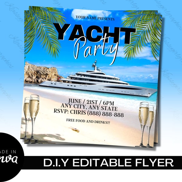 Yatch Birthday Party Invitation - Etsy