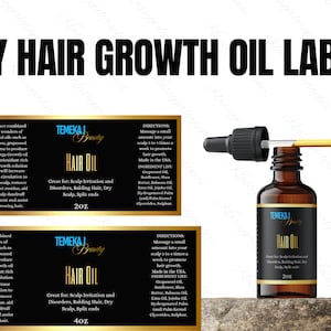Hair Oil Bottle Label Hair Growth Oil Template Oil Label Design Hair ...