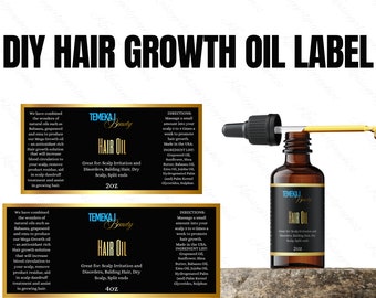 Hair Oil Label Design - Etsy